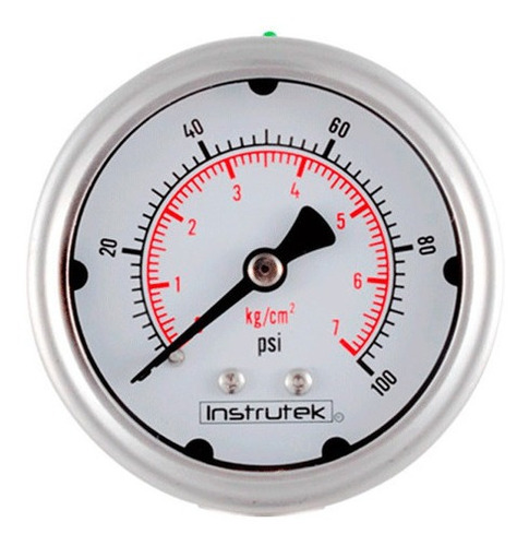 Manómetro 2.5", lleno de líquido (O.E.M.), 1/4" NPT, posterior, 100 psi-kg/cm2 | Instrutek
